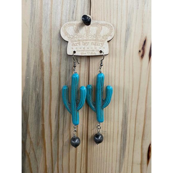 ART BY AMY LABBE | Jewelry | New Art By Amy Labbe Cactus Earrings In ...